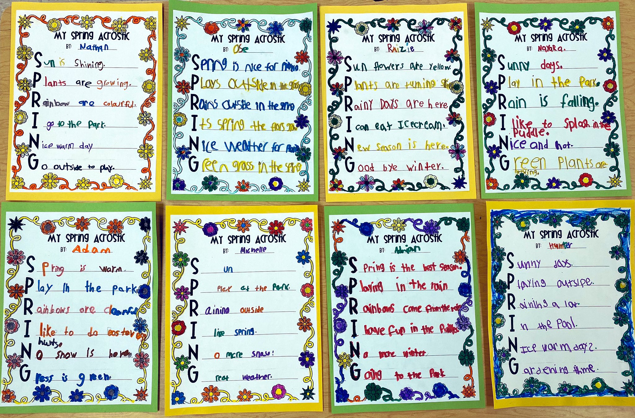 Spring Acrostic Poems For Kids