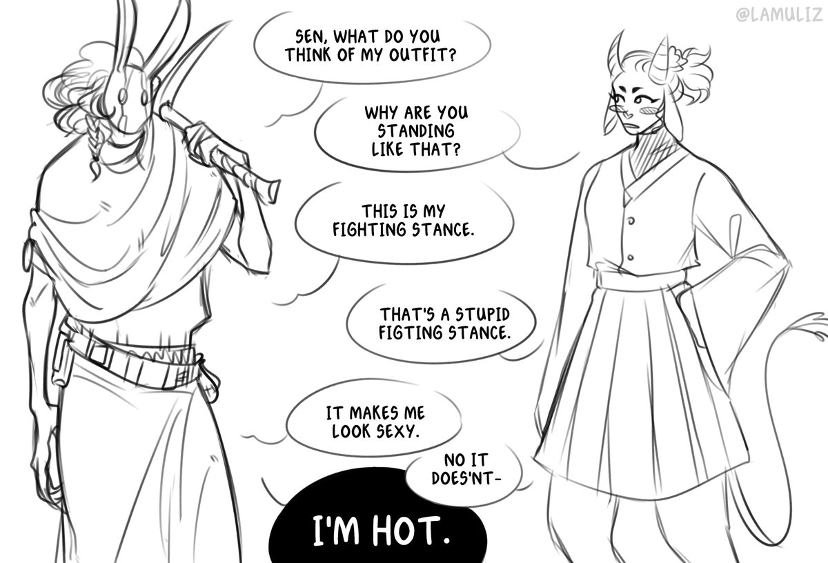 「Felt like drawing these two idiots @sen」|Lamu 🎗️の漫画