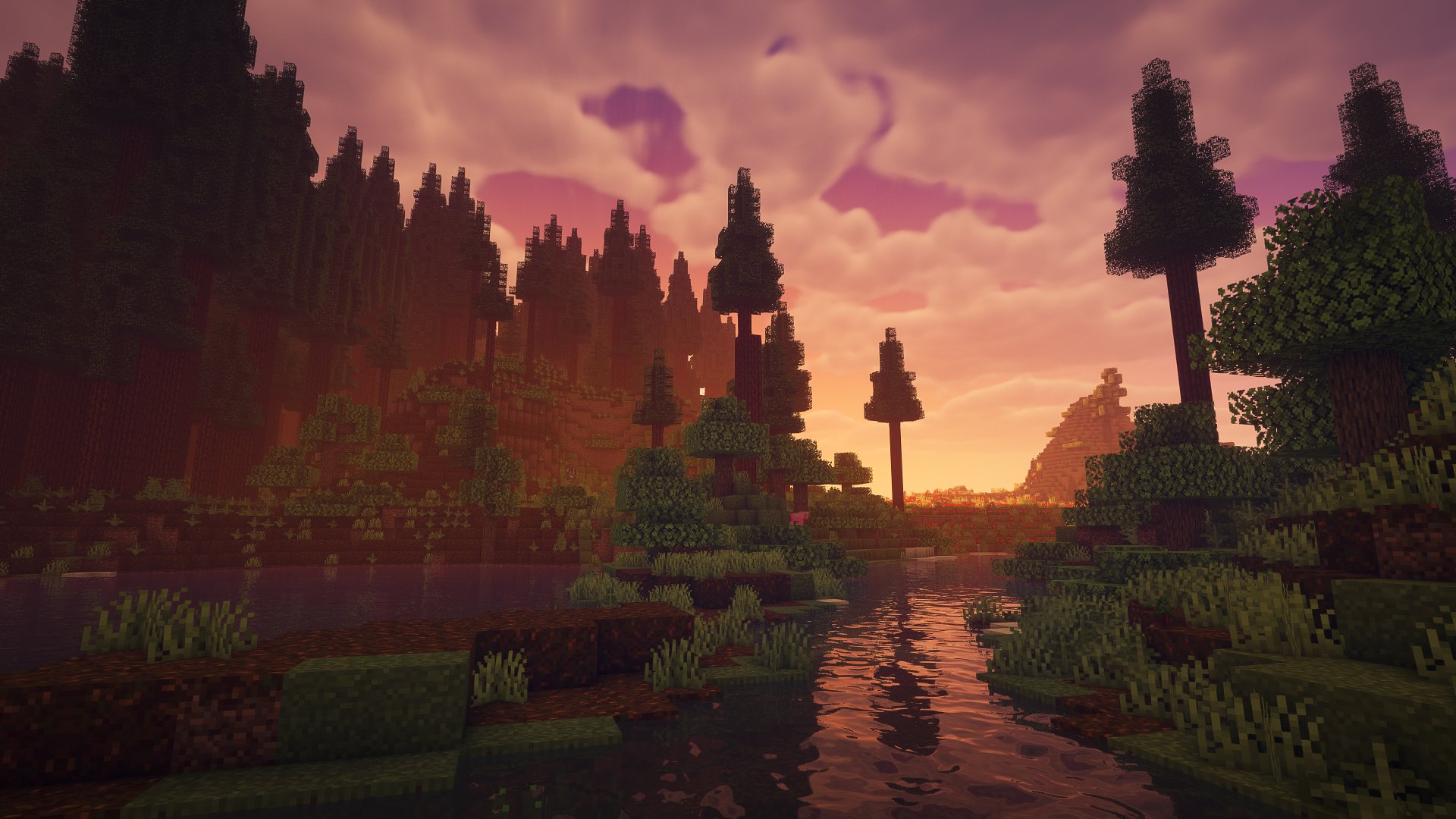 Minecraft Shaders Sunset