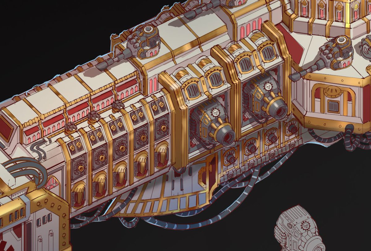 Another Warhammer 40k commission! A battle barge of a unique Space ...