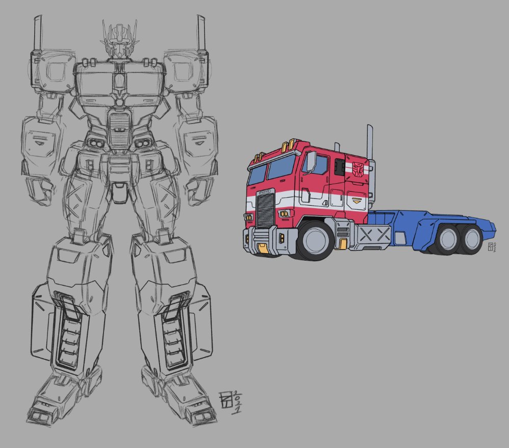 Optimus Prime Truck Drawing