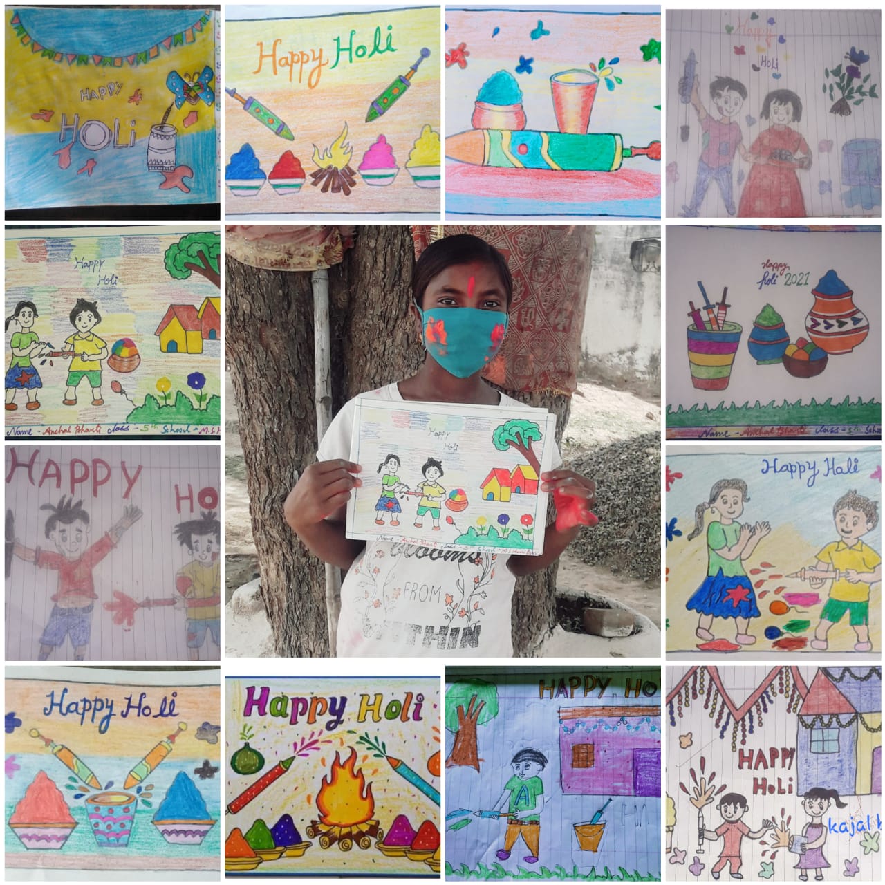 Holi Drawings For A Competition