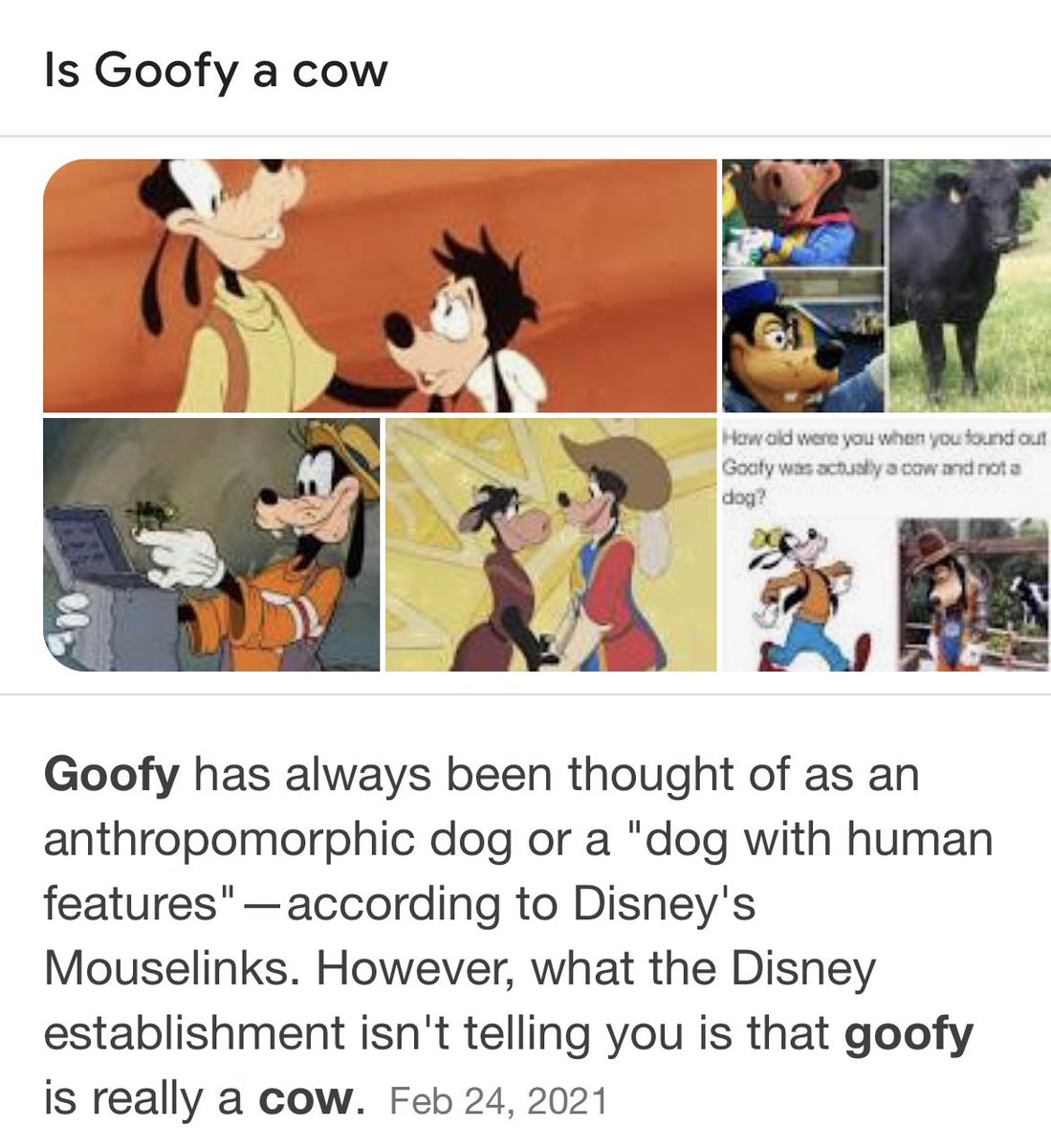 Is Goofy A Dog Or A Cow