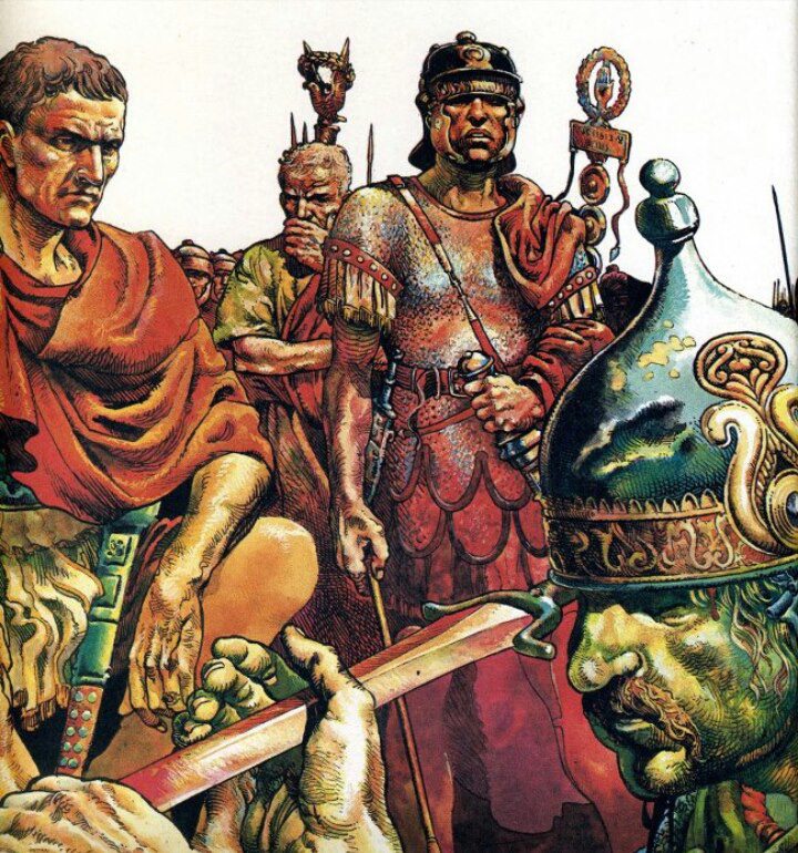 Vercingetorix Surrenders To Caesar Painting