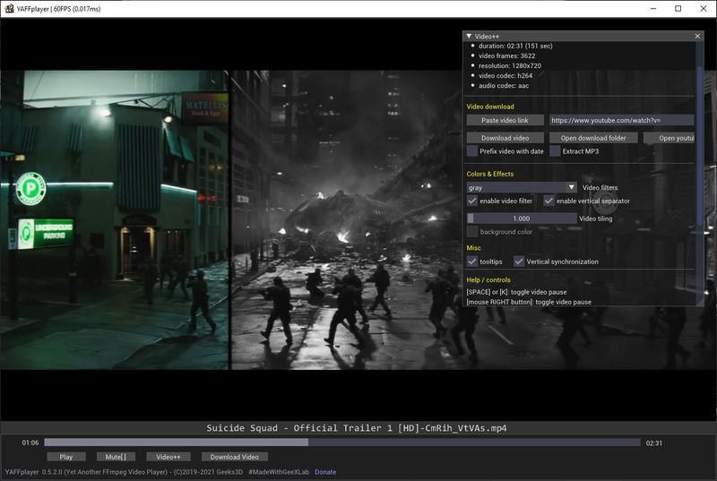 Geeks3D on Twitter: "YAFFplayer 0.5.2 released for Windows and Linux: https://t.co/k0eI3chqLZ # ...