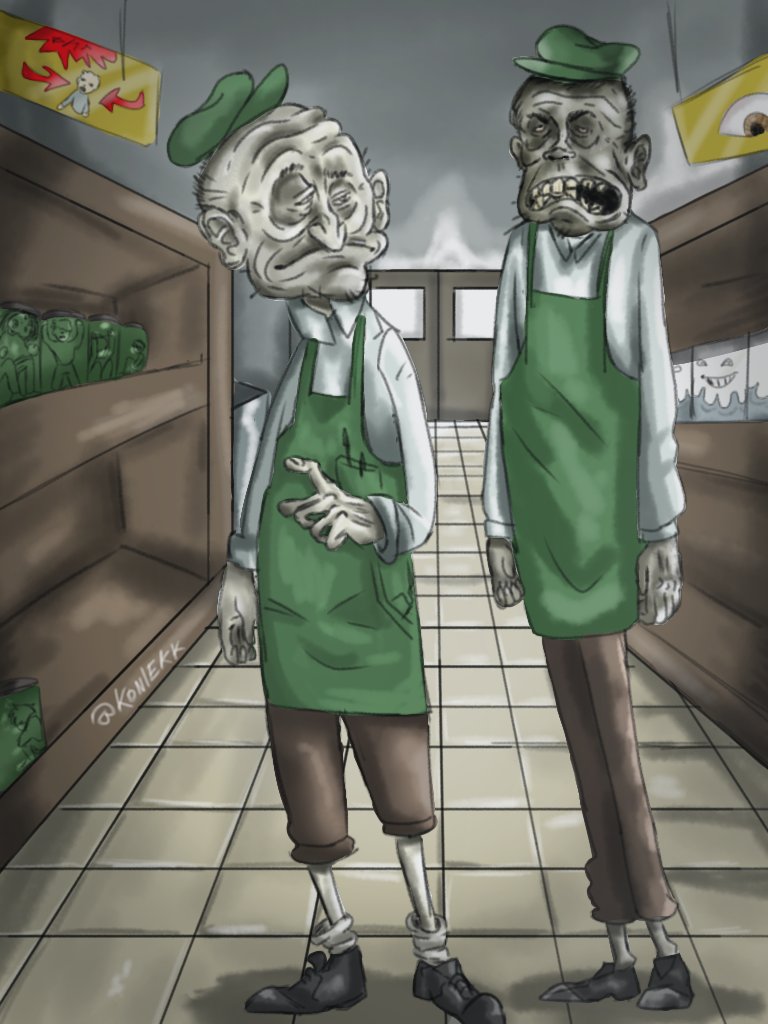 Angry Cashier Cartoon