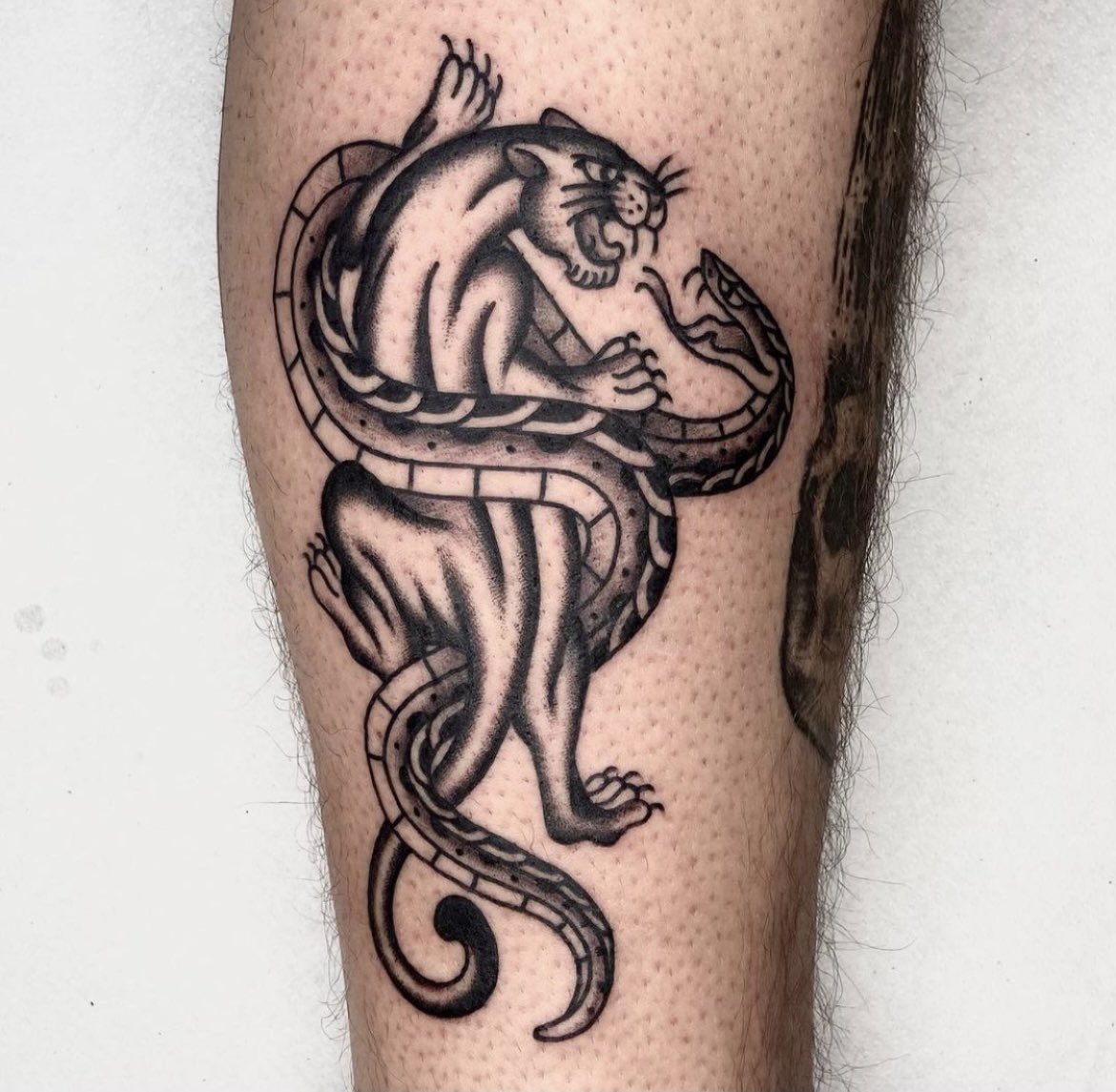 Mongoose Fighting Cobra Tattoo