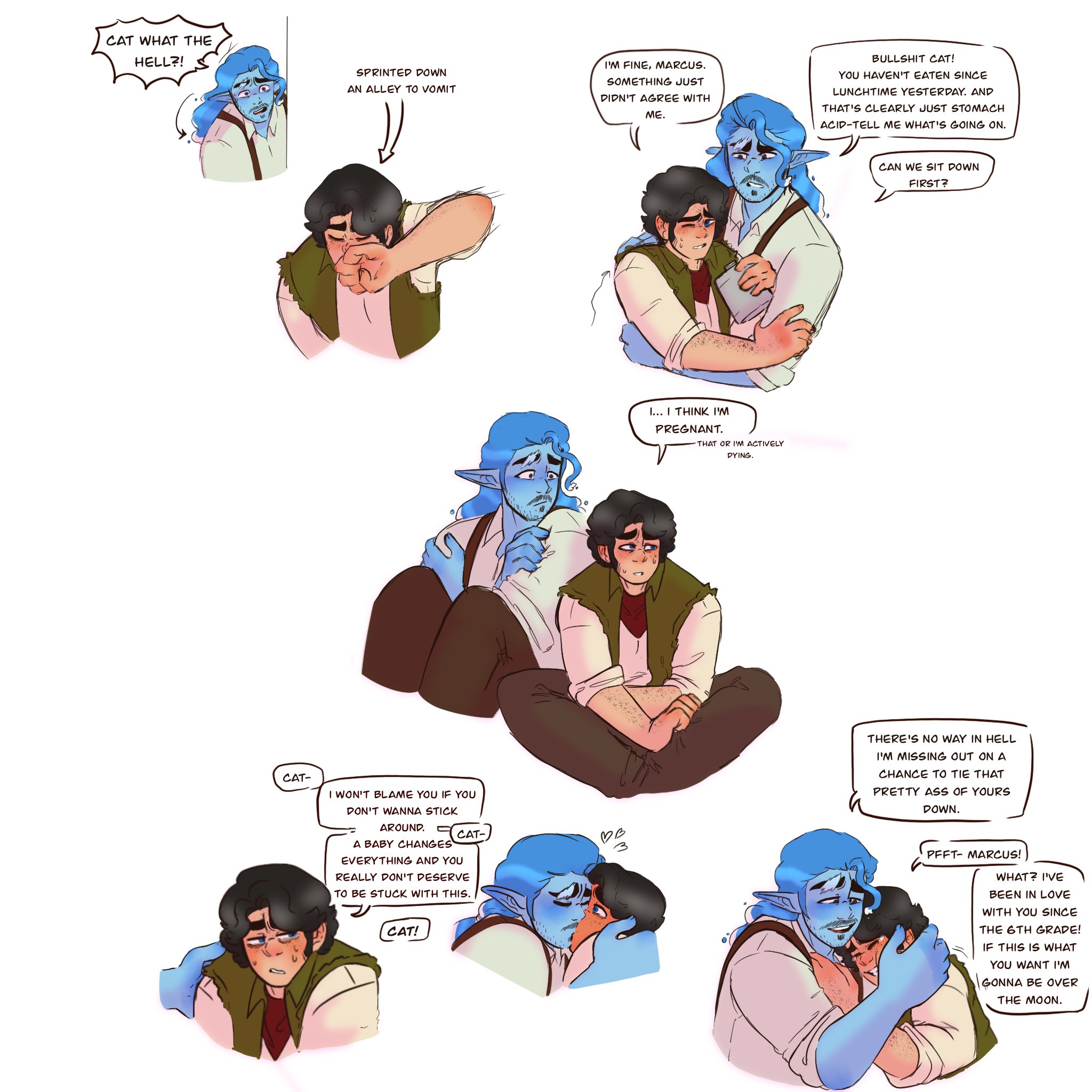 🔞Paps- COMS OPEN🔞 on Twitter: "tw// mpreg / morning sickness AU where Cat actually tells Marcus ...