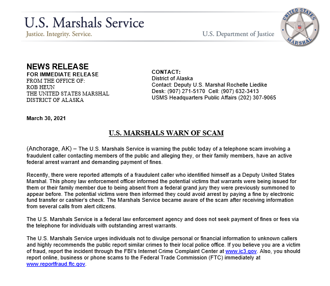 Arrest Warrant Scam By Phone