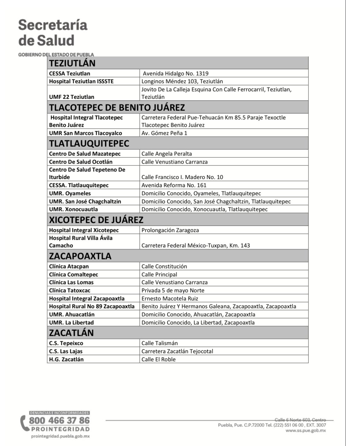 Cinco Radio Oficial On Twitter La Saludgobpue Informa Sobre La