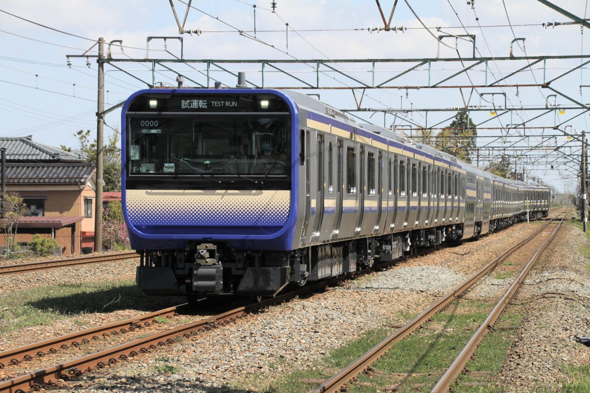 クロテツ007 on Twitter: "15日（木）、試運転。E235系 横ｸﾗ F-10編成・11両。 J-TREC新津で新製。新津～羽生田で試運転の1本目。 信越本線・羽生田駅（中線 ...
