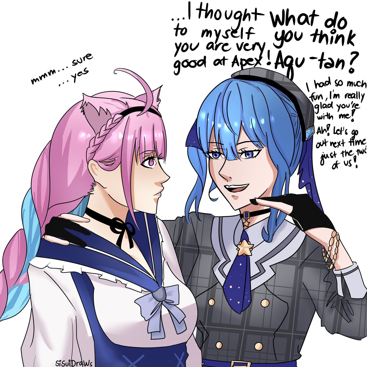 Sisui on Twitter: "Poor Aqua and her social battery #hololive #星街すいせい #ほしまちぎゃらりー #星詠み #Vtuber #湊 ...