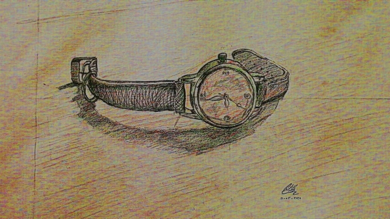 Broken Pocket Watch Sketch