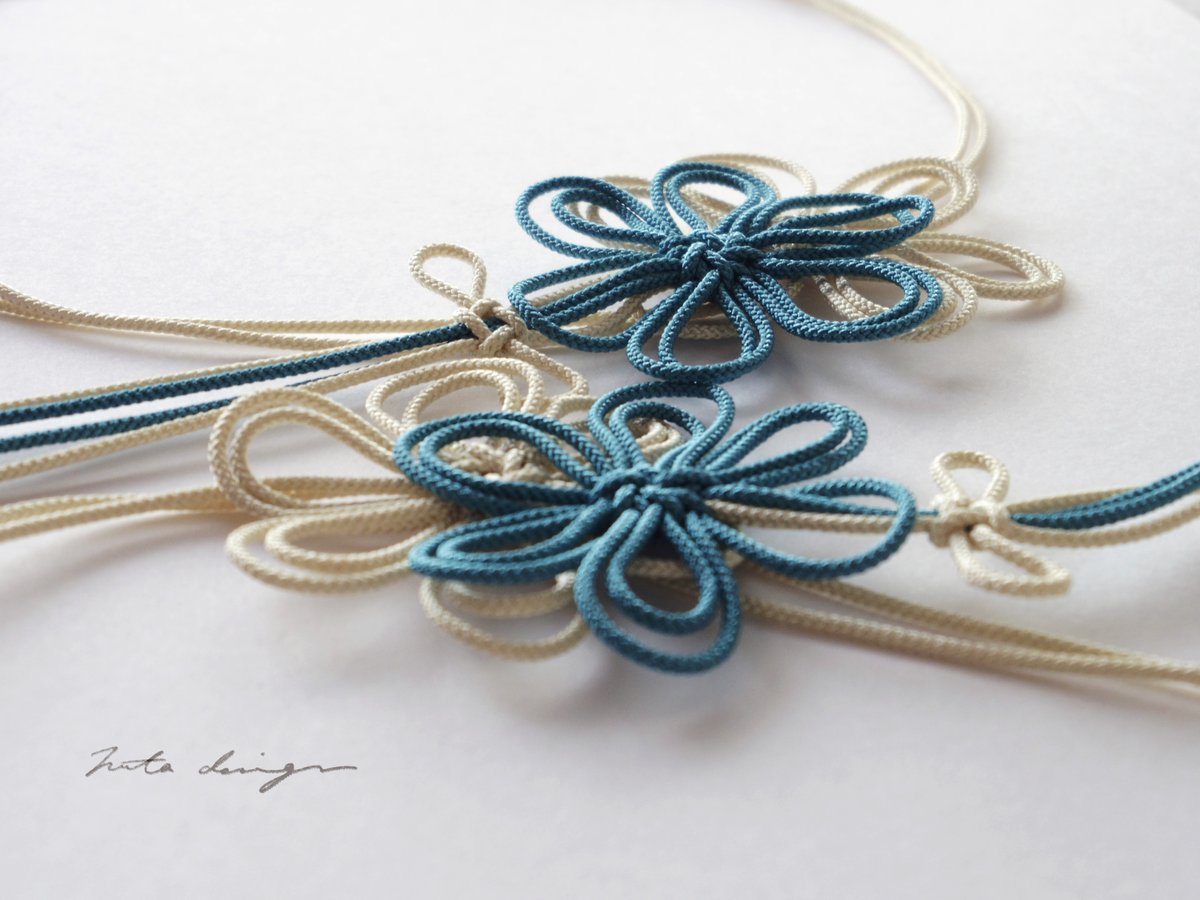 nuta design on Twitter: "【新作/2021.4.14.】髪に花を飾ることの素朴、きよらかさ。日々をかざる、美しいもの。 カチューム「冴エウタフ爽」（アイボリー×縹 ...