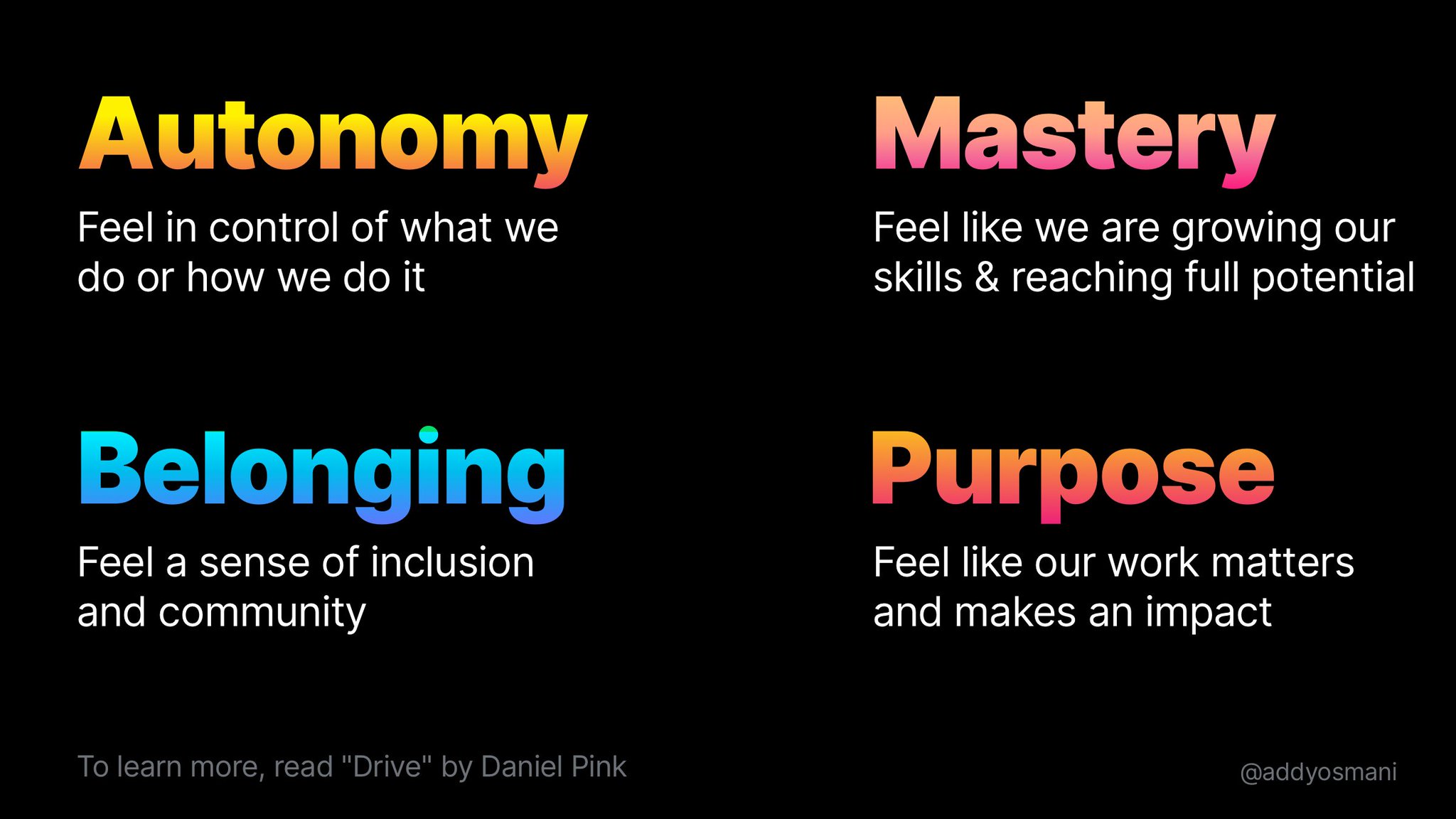 Autonomy Mastery Purpose Autonomy Mastery Purpose