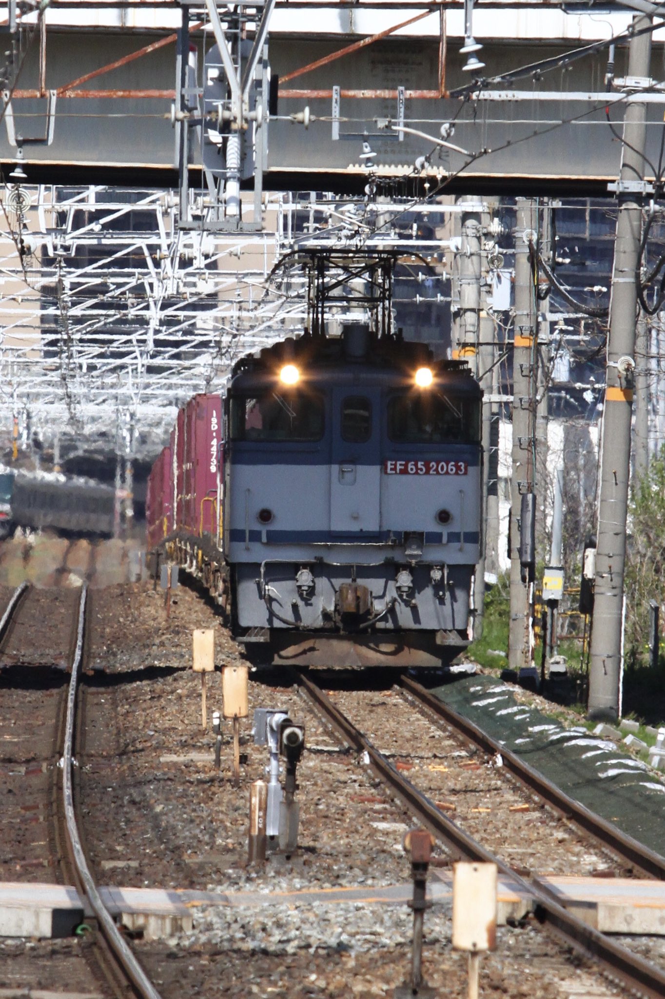 65大好きや！ on Twitter: "ご近所でのEF65おっかけ(*´∀`)＊ 4/5（月） 5087レ EF65 2063 定通 2063、最近よく来阪してくれますね。 こんなに良いお ...