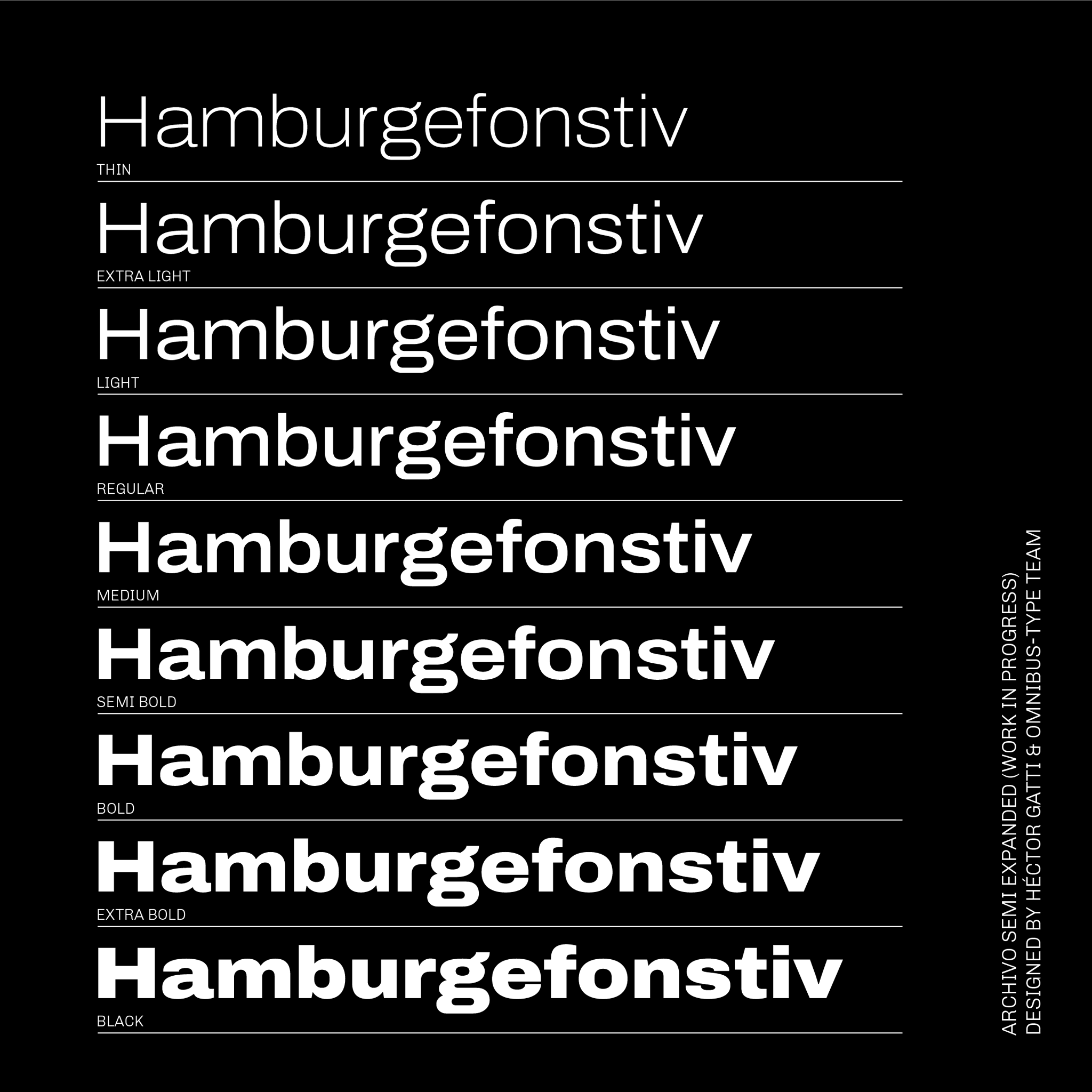 Omnibus-Type on Twitter: "⚡️Archivo Semi Expanded, Archivo Expanded (9 weights each). ⚡️Designed ...