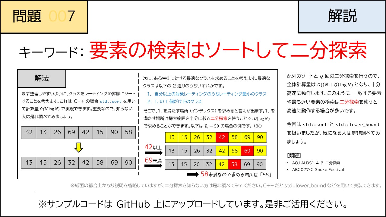 E869120@本発売 on Twitter: "【8 日目】 昨日の解説と今日の典型問題です。今日は問題文が短いです！（昨日と同様、入力形式・入出力例は GitHub を参照のこと） #競 ...