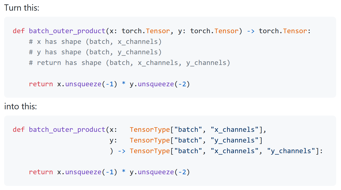 Patrick Kidger on Twitter: "So I've made a library - "torchtyping" - for annotating a PyTorch ...