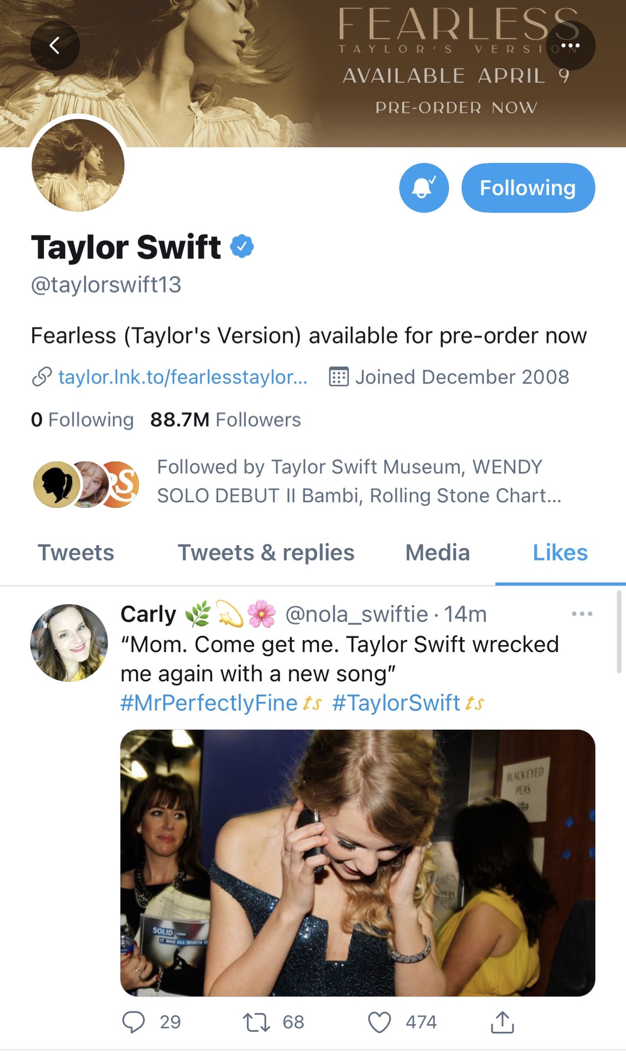 Taylor Swift News 🕰️ on Twitter: "📲 | Taylor is currently on Twitter liking tweets about the ...