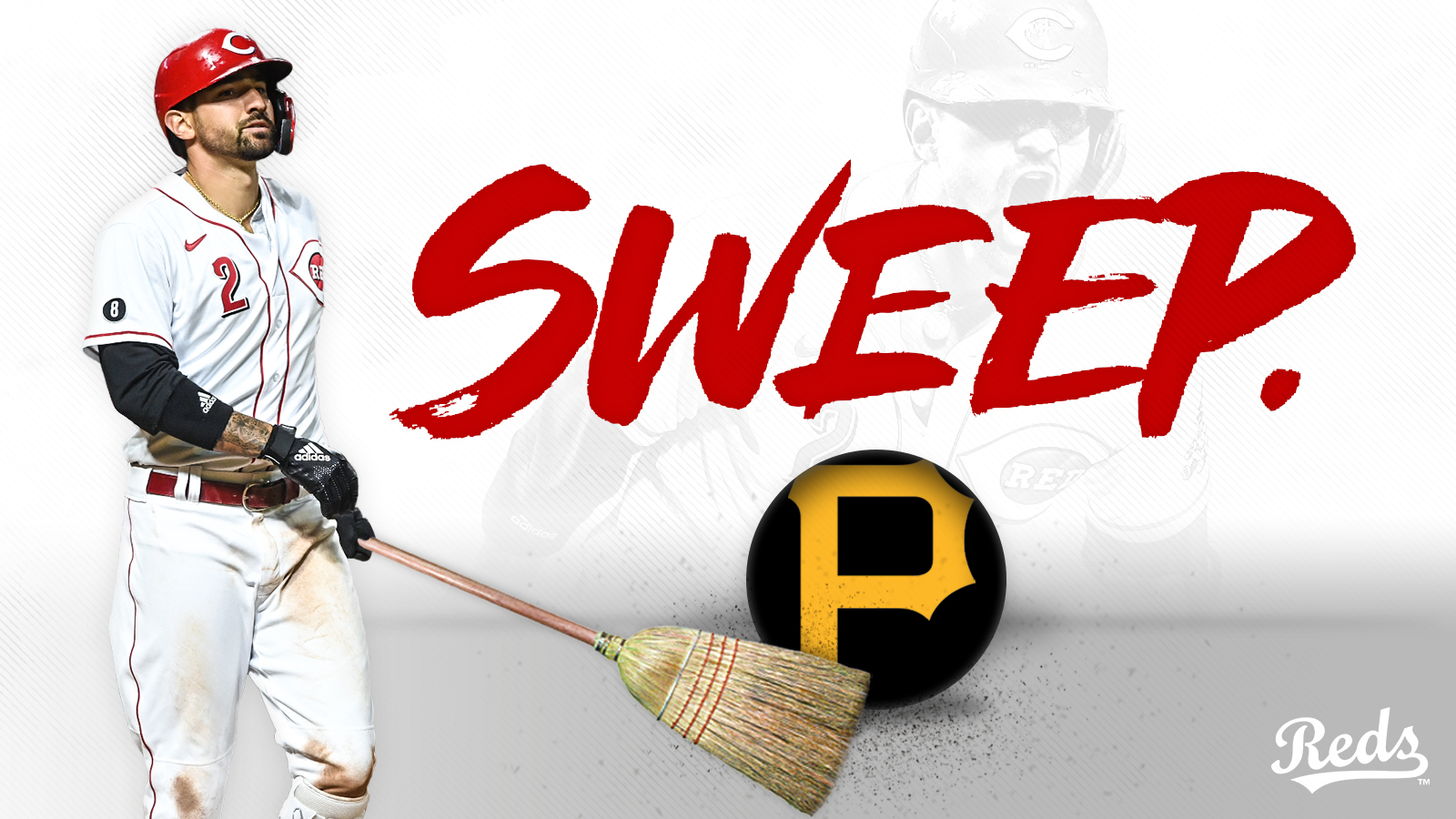 Cincinnati Reds Broom Sweep Baseball
