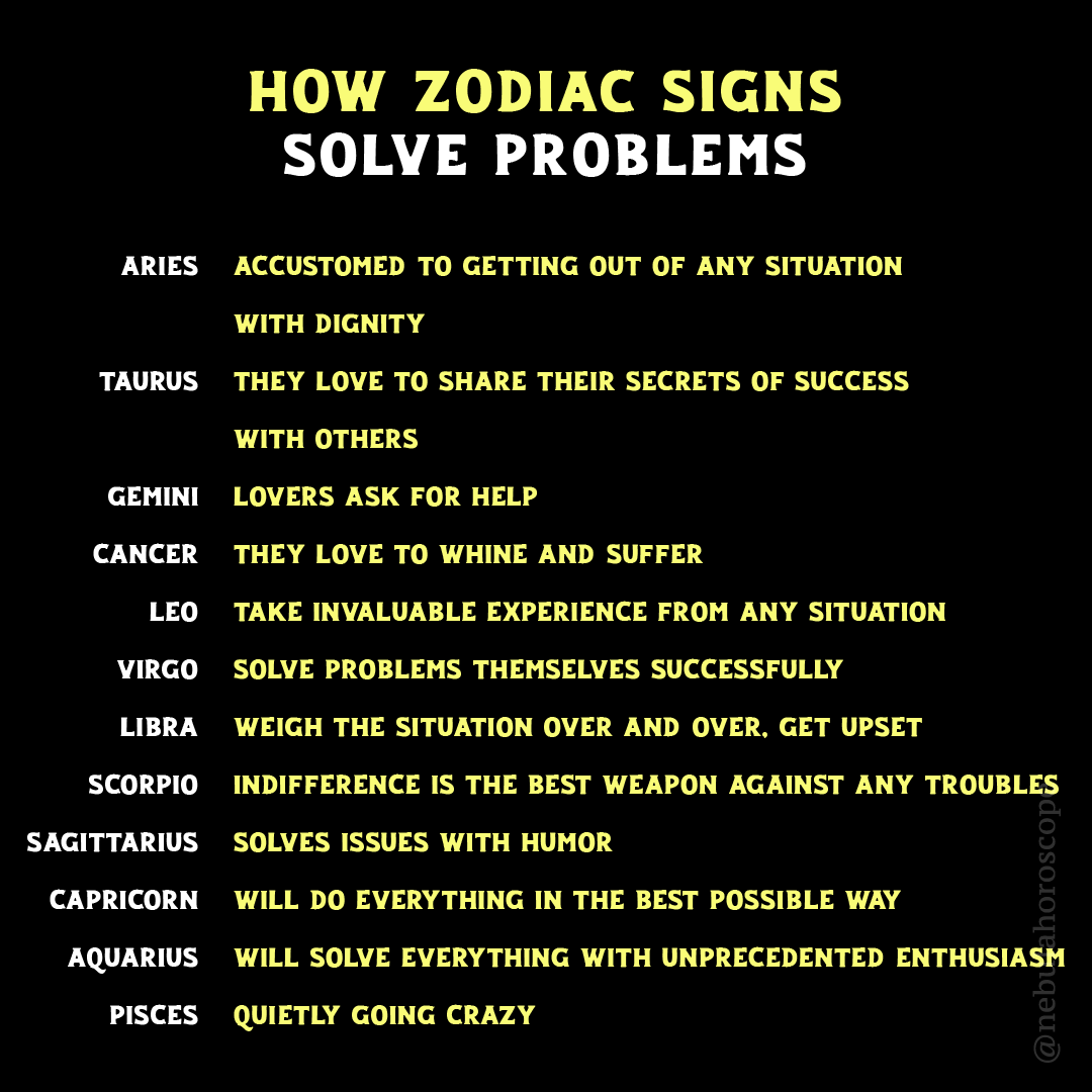 Problem solving zodiac signs 60 photos - Youhoroscope.com