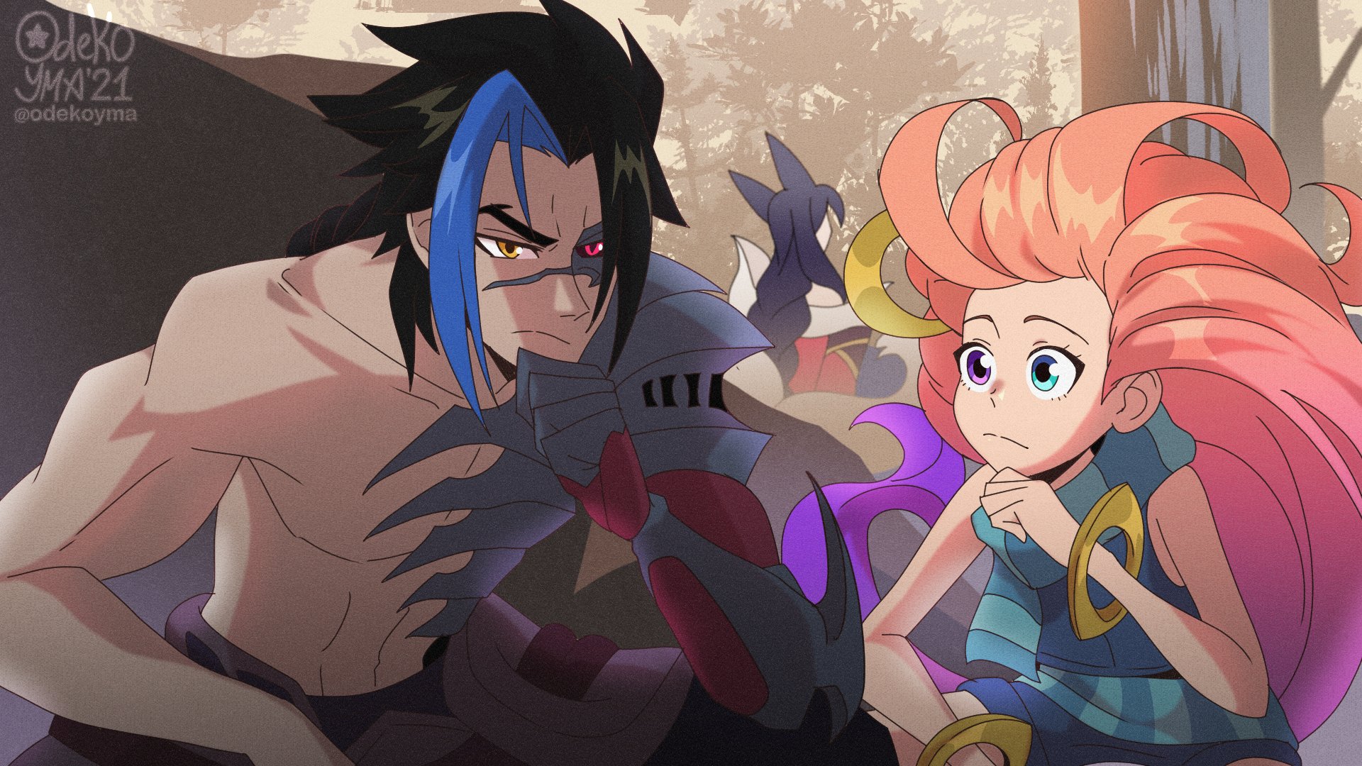 Odeko Yma on Twitter: "They're making up the plan... #Kayn #Zoe #LeagueofLegends #ArtofLegends…