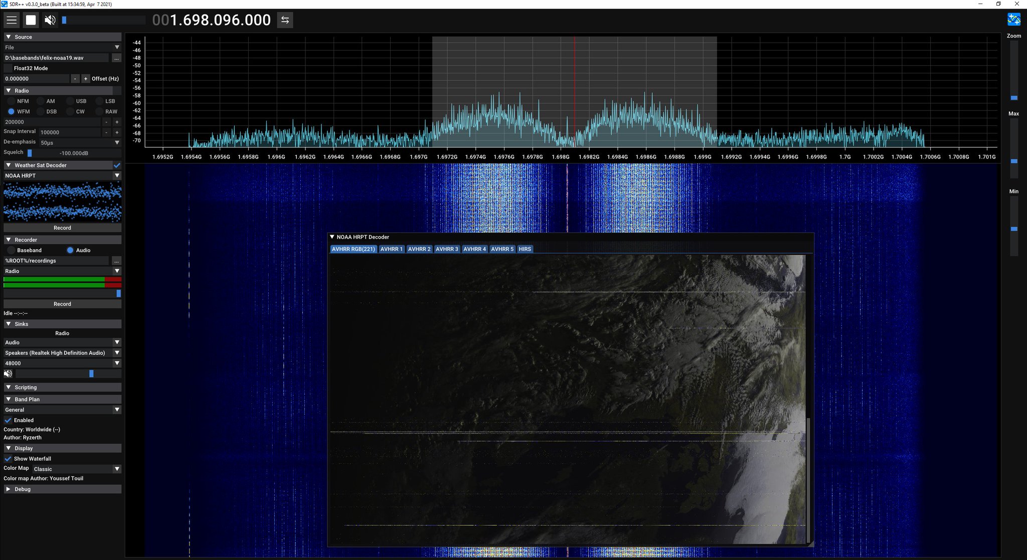 Whatsthegeek 🐲 on Twitter: "Coming soon: The universal weather satellite decoder for SDR++! The ...