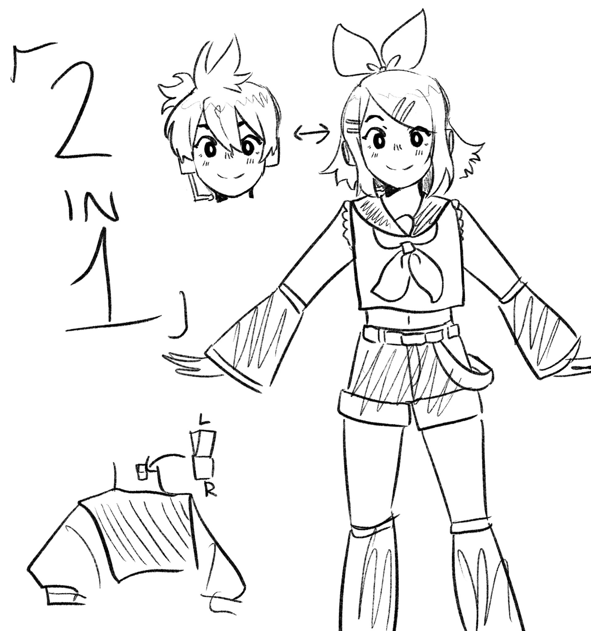 Rin And Len Coloring Pages
