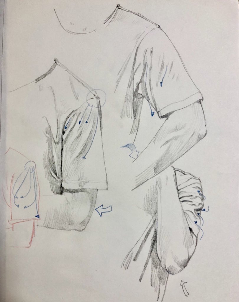 下田スケッチ@3コマ漫画 on Twitter: "洗面台の鏡を使って描いた自分の腕のスケッチです。シワの流れとか筋肉の膨らみ、骨の出っ張りについて理解が深まった。…