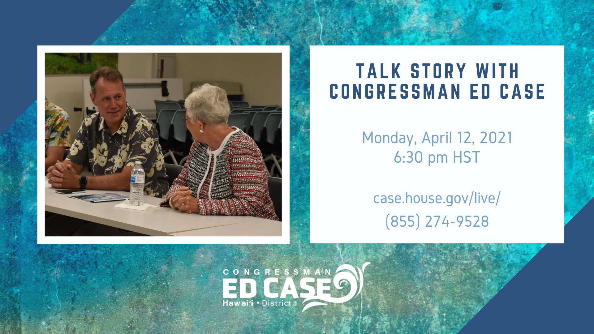 Rep. Ed Case on Twitter: "Join me tonight at 6:30 pm HST for my next open community meeting Tele ...