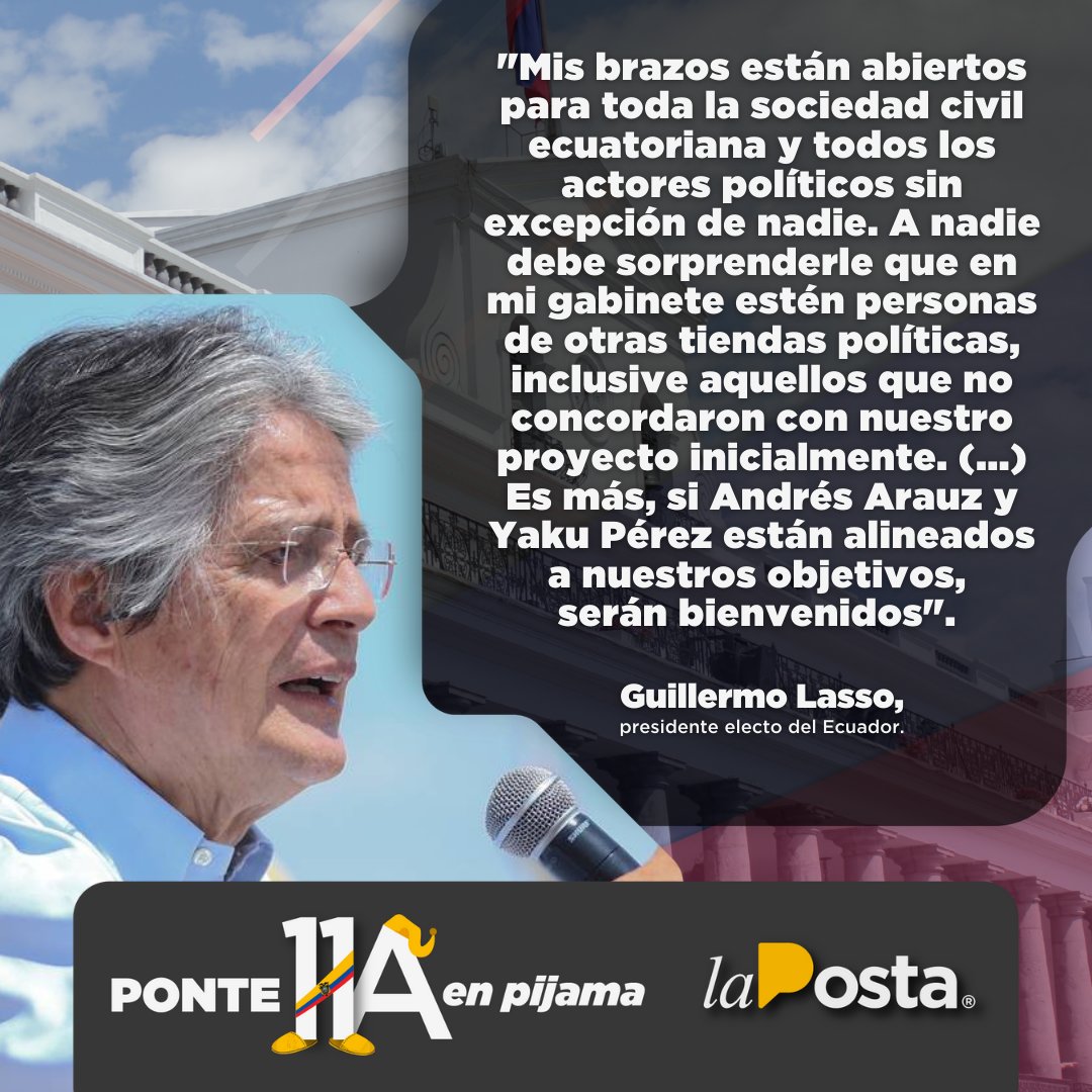 La Posta Ec on Twitter: "Guillermo Lasso dio detalles de la conformación de su gabinete ...