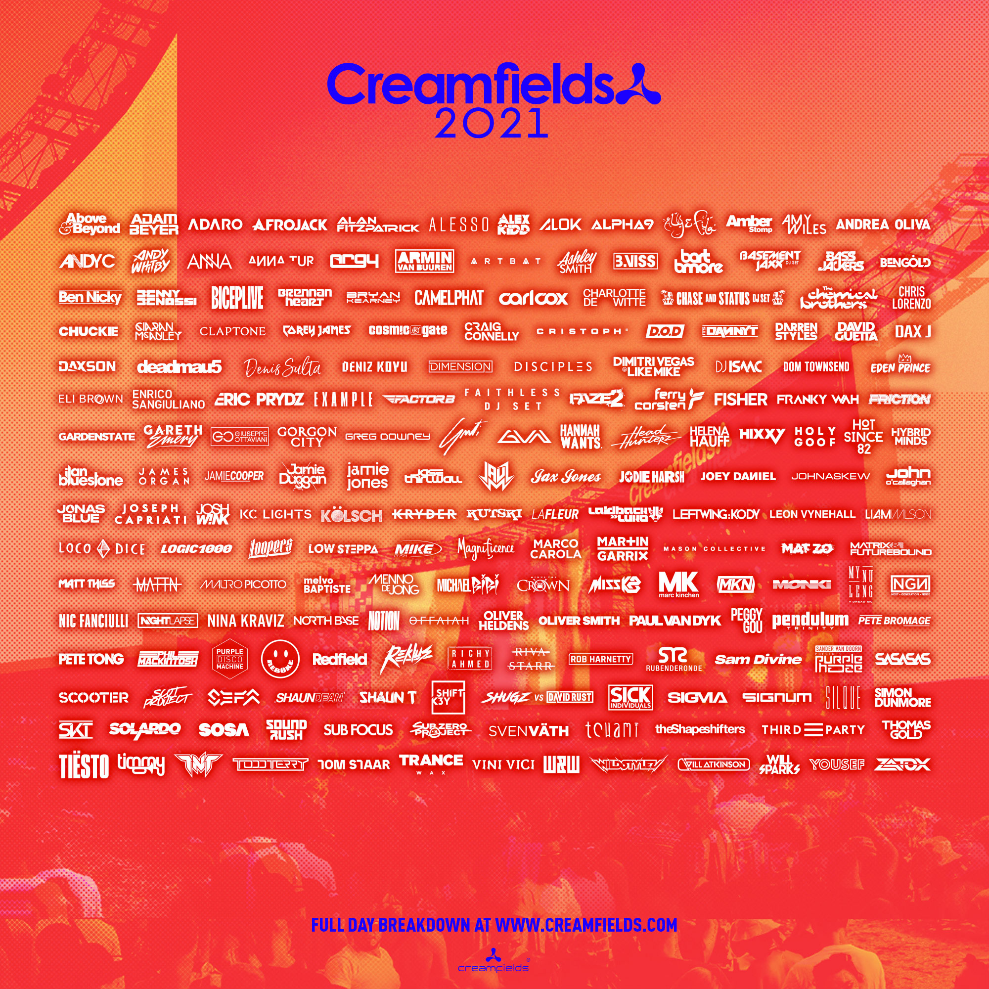 Creamfields 2021 Lineup Tickets Schedule Map Dates Spacelab Festival Guide