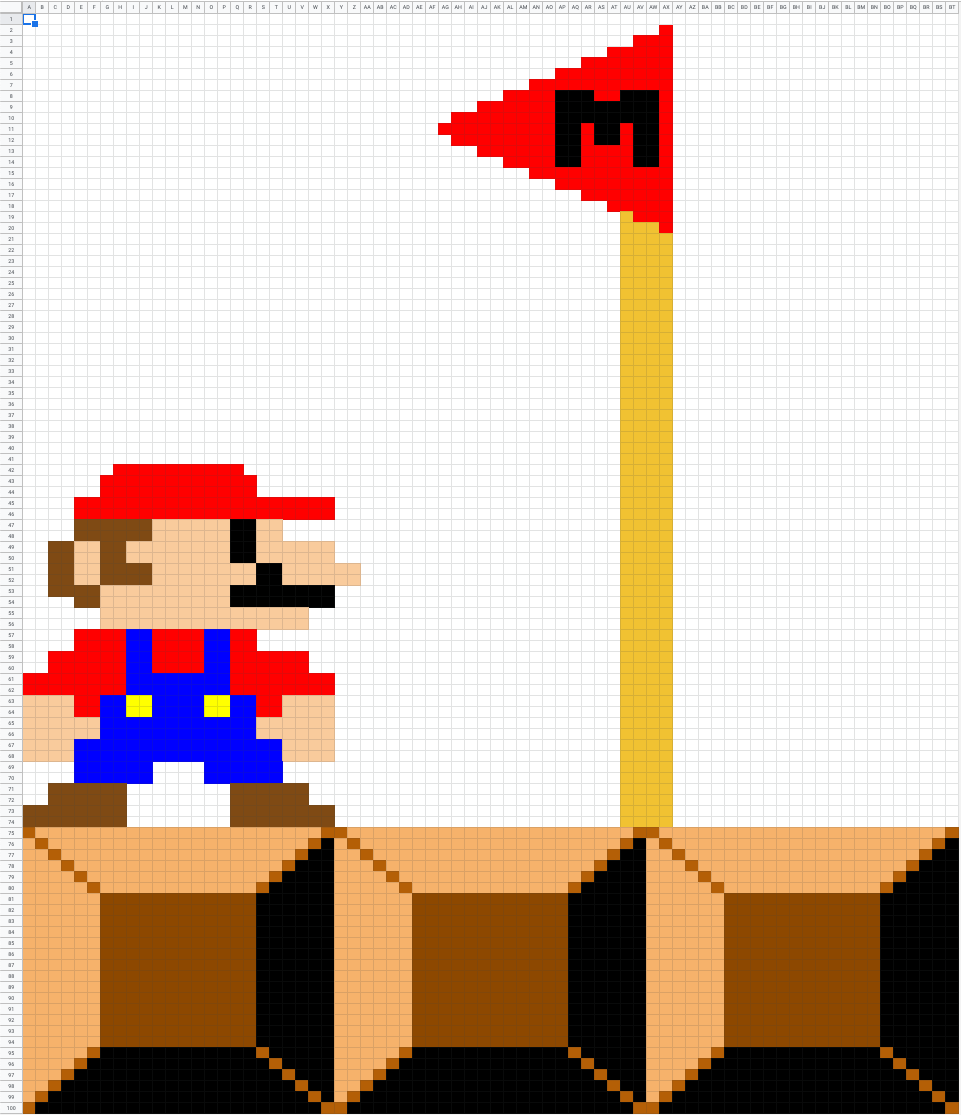 8 Bit Mario Jumping Grid