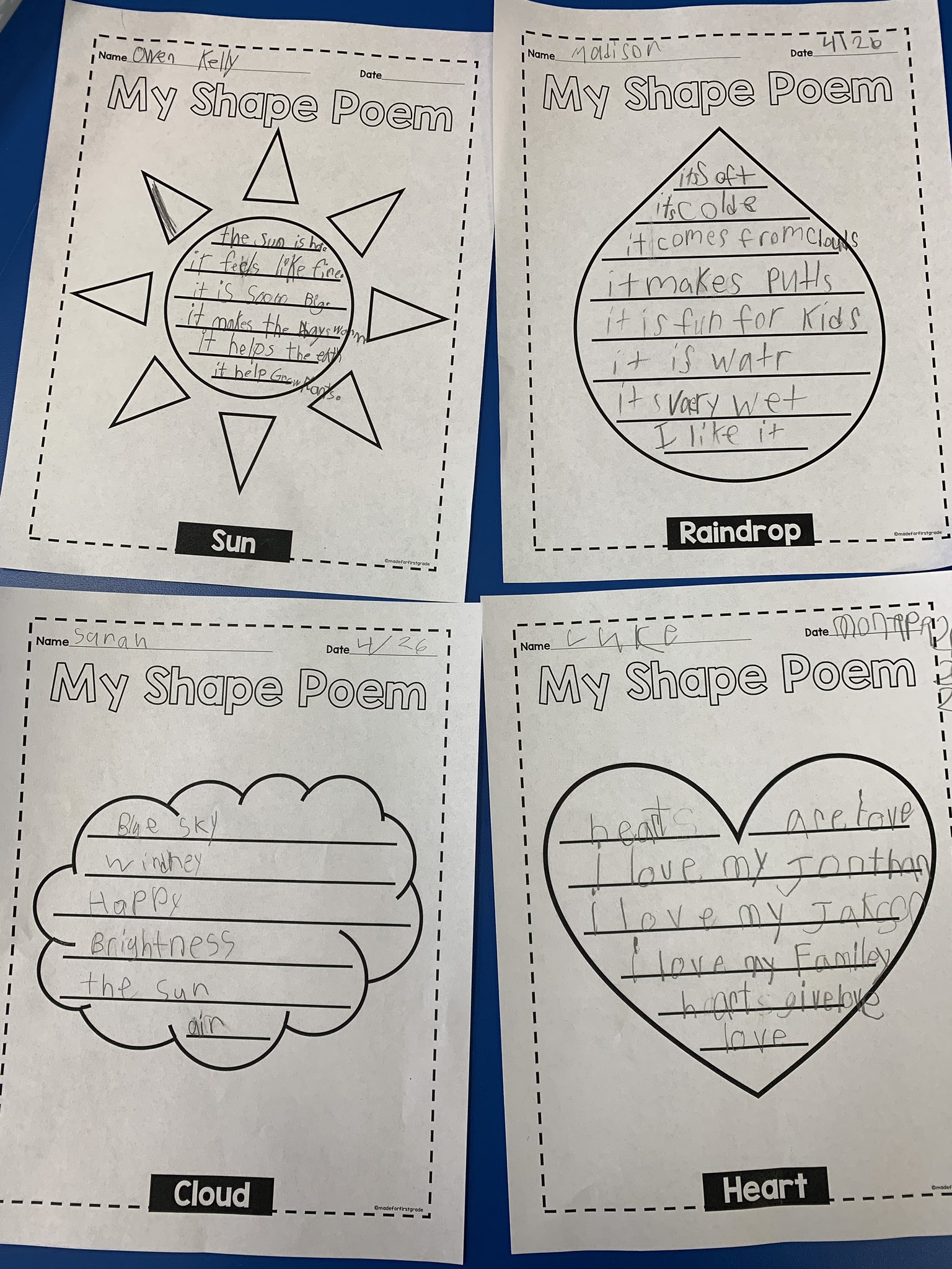 Miss. Cole on Twitter: "Today we had fun creating our own shape poems ...