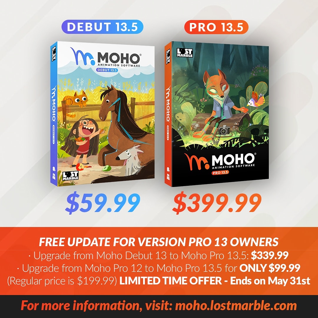 Moho Animation on Twitter: "Moho 13.5 is available now! Moho Pro 13.5 is $399.99 and Moho Debut ...