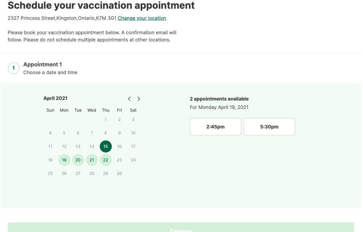Vaccine Hunters Canada on Twitter: "[ON] KINGSTON LETS GET VACCINATED TODAY Sobeys 55+ appts ...