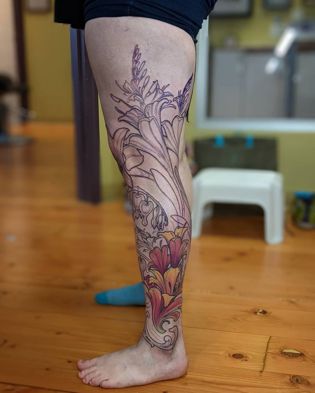 Nature Leg Sleeve Tattoos
