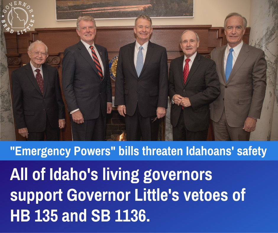 Brad Little on Twitter: "Today I announced I will veto House Bill 135 and Senate Bill 1136, the ...