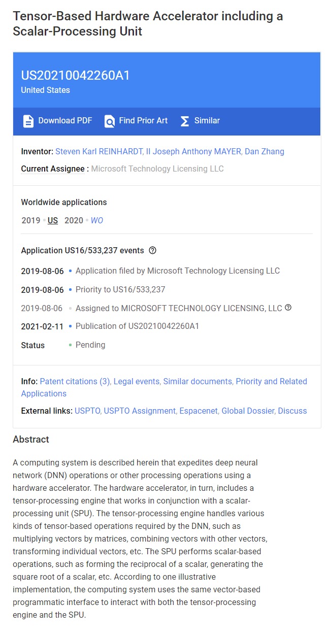 OGAWA, Tadashi on Twitter: "=> Microsoft, Patents https://t.co/0QaYsJAqHH Tensor Processor ISA ...