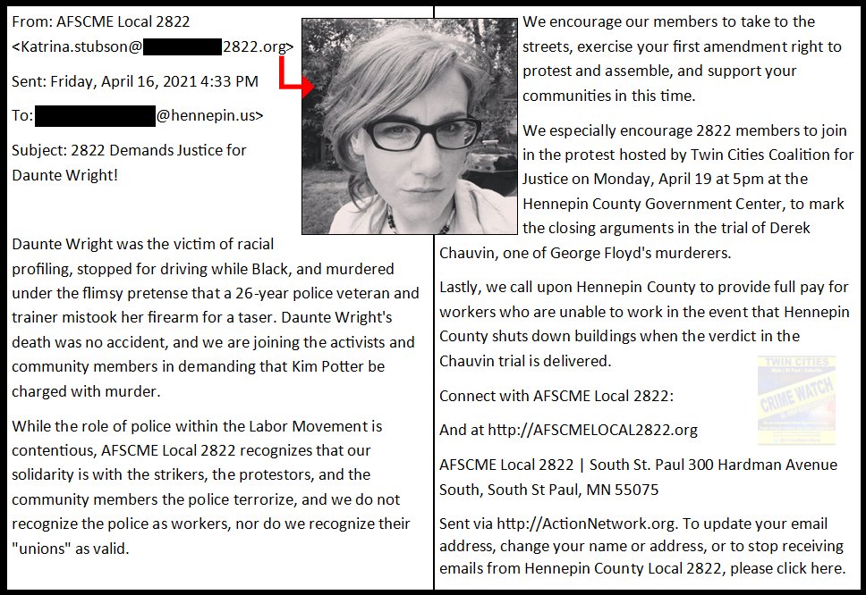 Crimewatchmpls On Twitter We Received A Copy Of An Email Reportedly