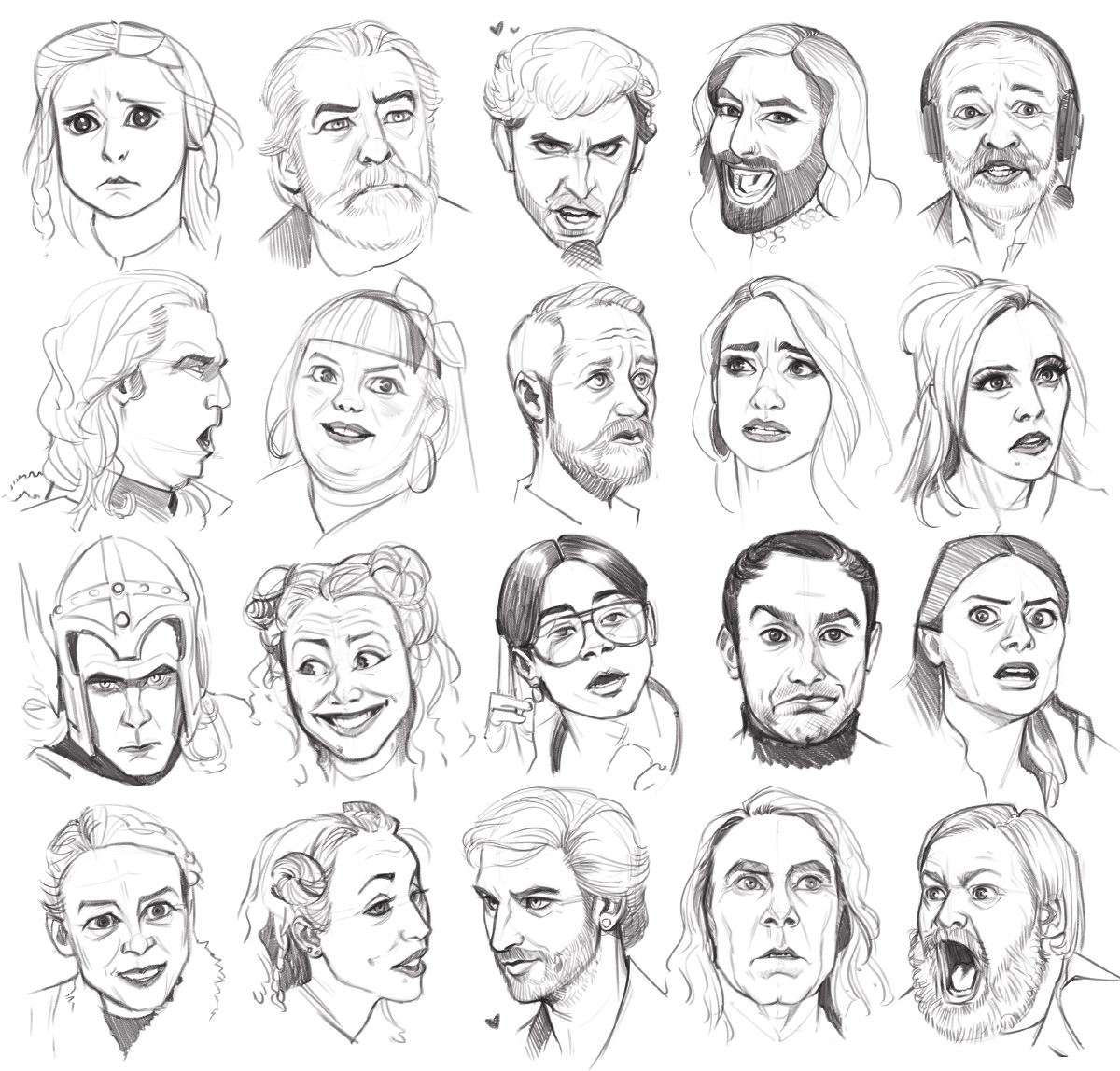 「Re-sharing these quick face studies from」|Aviv Or 🇪🇺の漫画