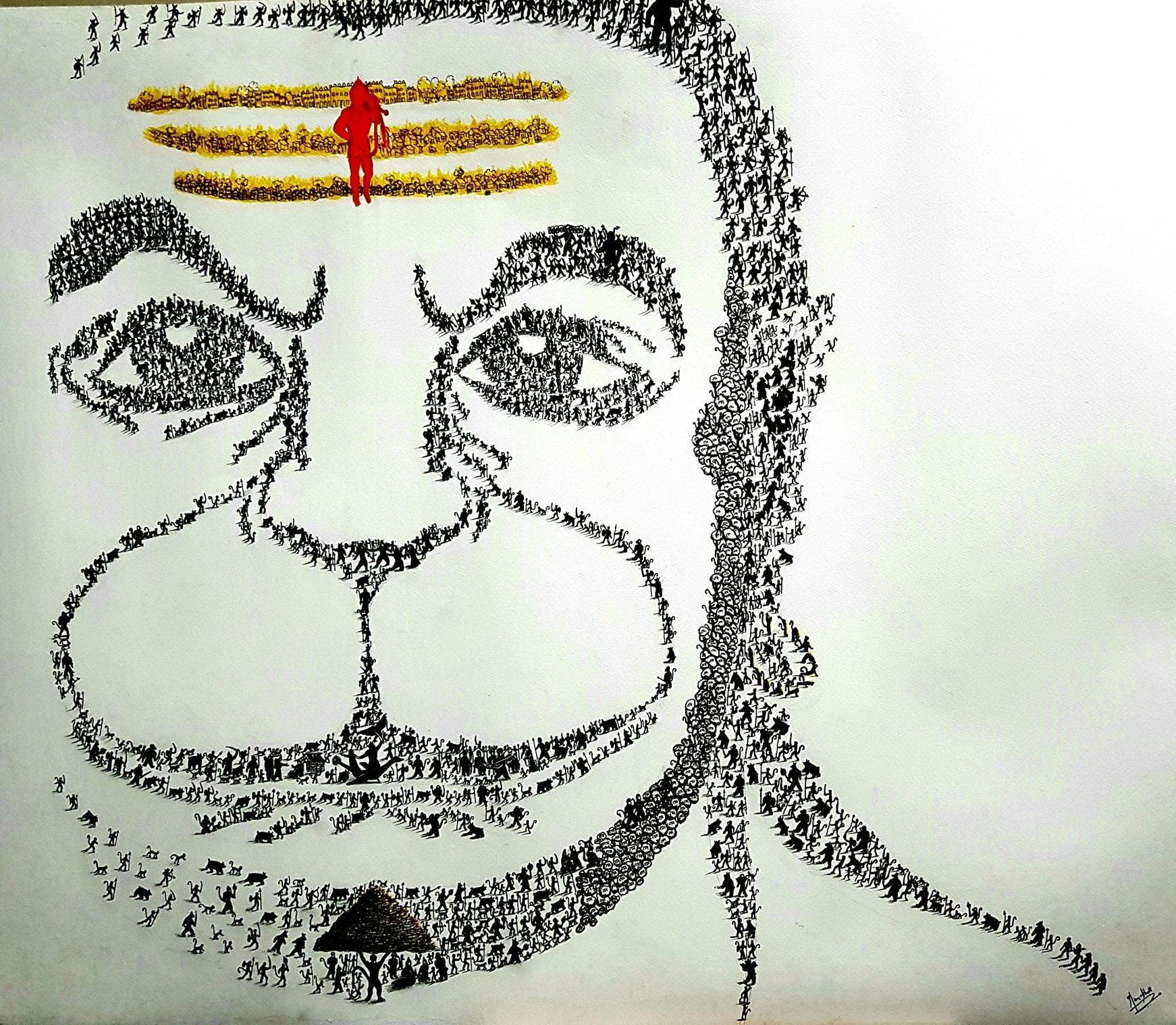Hanuman Face Sketch