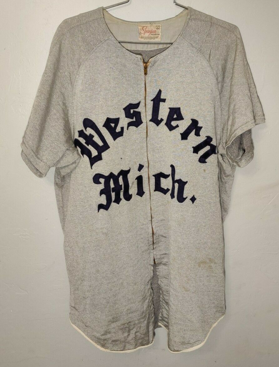 Vintage Western Michigan University flannel baseball jersey by Spanjian ...