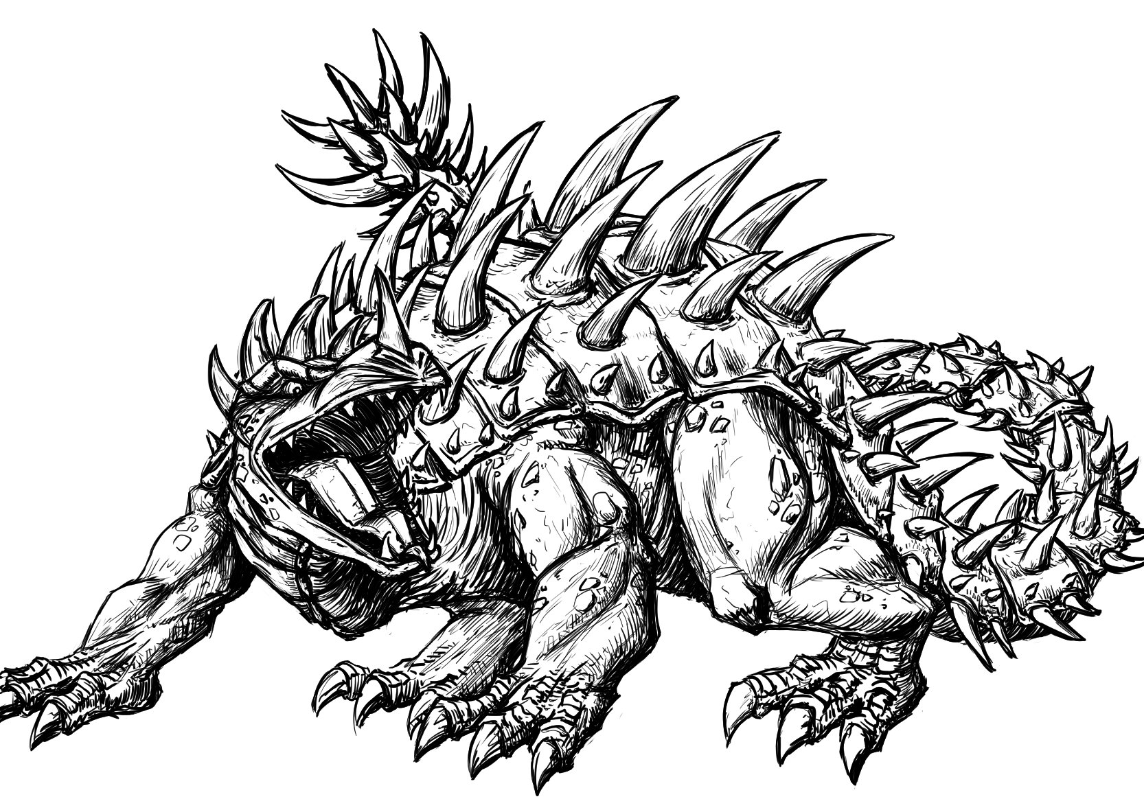 Godzilla And Anguirus Drawings