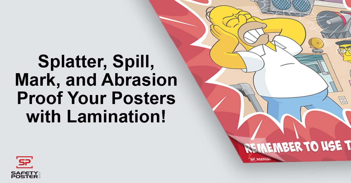 Simpsons Safety Posters 22 In X 17 In Nominal Sign Size, No Protective