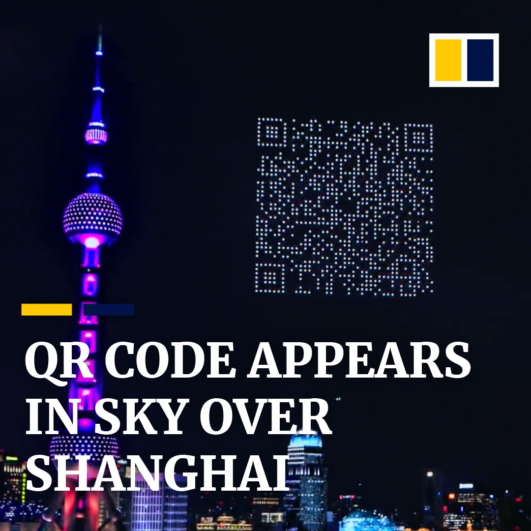 South China Morning Post on Twitter: "Have you ever seen a flying QR code? 1,500 drones formed ...