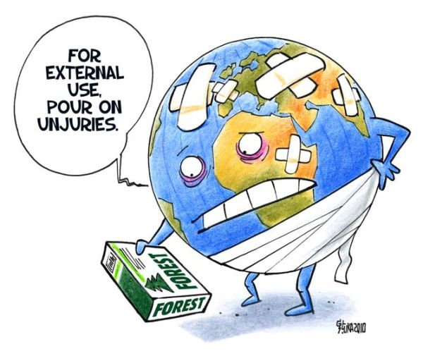 Earth Cartoon Pollution