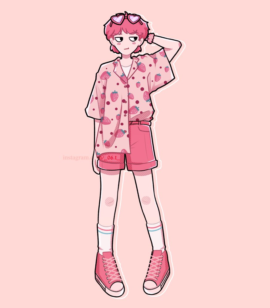 「strawberry boy ? #drawing #illustration」|Dan 🍒のイラスト