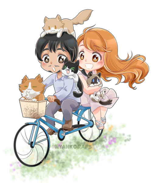 Chibi Anime Cat Couple